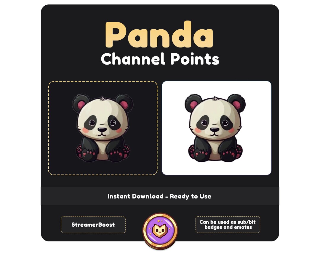 Panda Twitch Channel Point / Emote / Emojis / Flair / Kawaii PNG Twitch ...