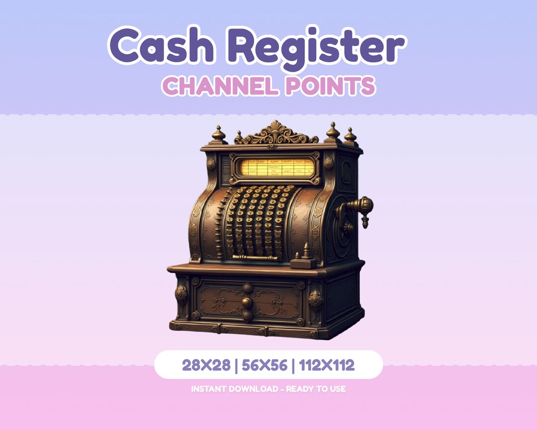 Ornate Bronze Cash Register Pixel Art Twitch Emote Vintage Stream Asset ...
