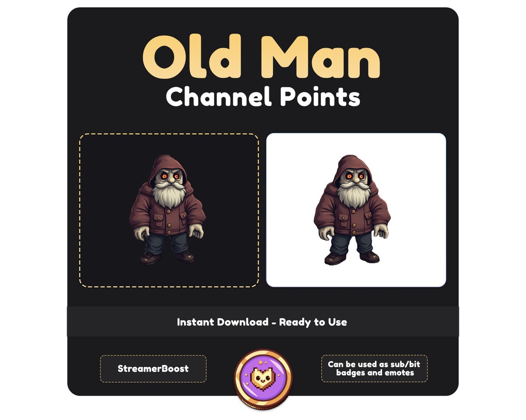 Spooky Old Man Twitch Channel Points Icon Instant Download - Etsy