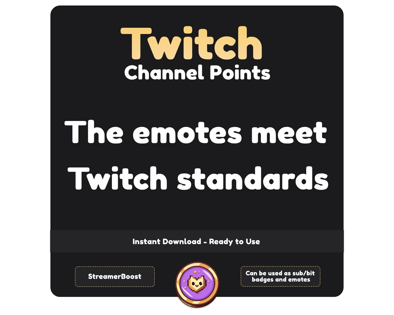 Pixel Heart Coin Twitch Emotes: 8-bit Channel Points (instant Download ...