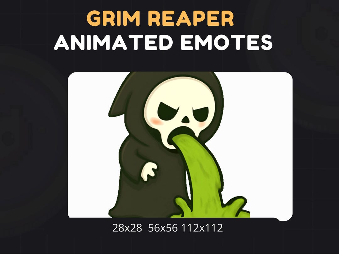 Animated Grim Reaper Vomit Emote for Twitch, Discord, Youtube - Etsy