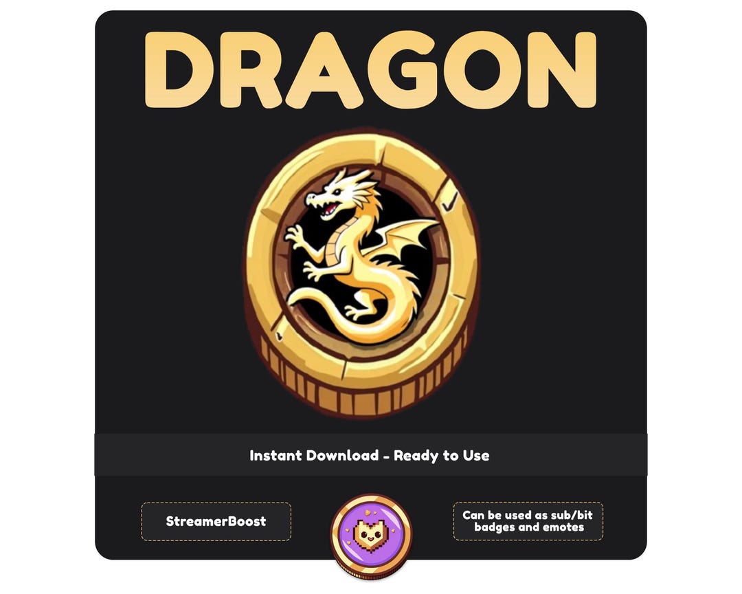 Dragon Coin Channel Points Icon - Cute Kawaii Emote for Twitch ...