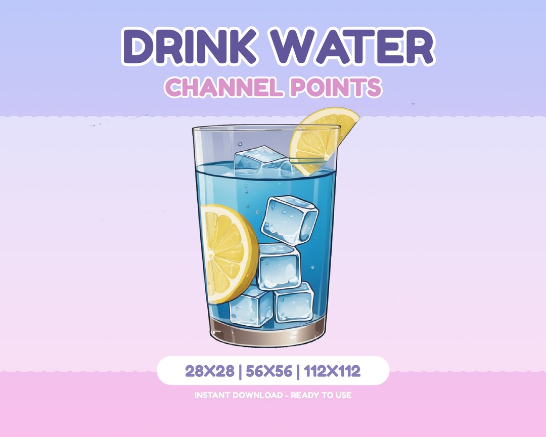 Glass With Water Channel Points Icon/emote for Twitch Instant Download ...