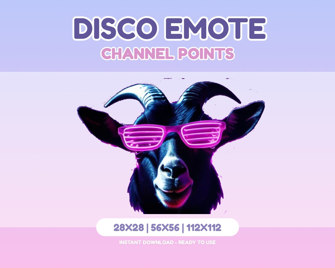 DISCO GOAT Emote for Twitch, Streamer, Gaming, Streaming, Stream Emotes ...