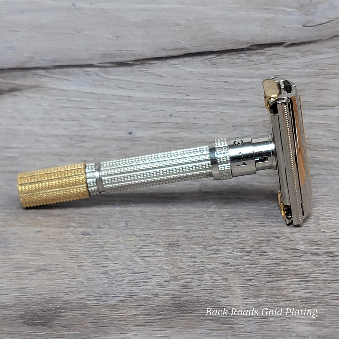 Gillette Slim K2 1965 Vintage Safety Razor replated 2 Tone Mirror ...