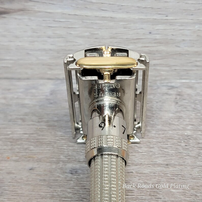 Gillette Slim K2 1965 Vintage Safety Razor replated 2 Tone Mirror ...