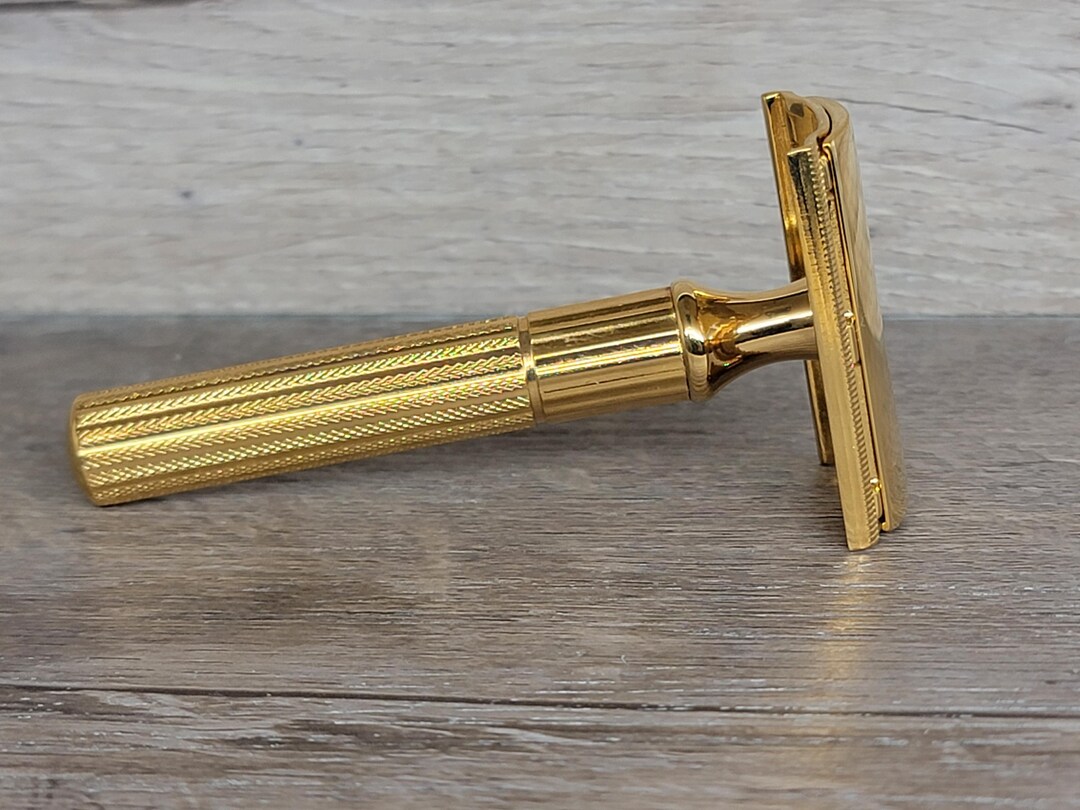 Gillette Fat Handle Post War Tech Vintage Safety Razor replated 24K ...