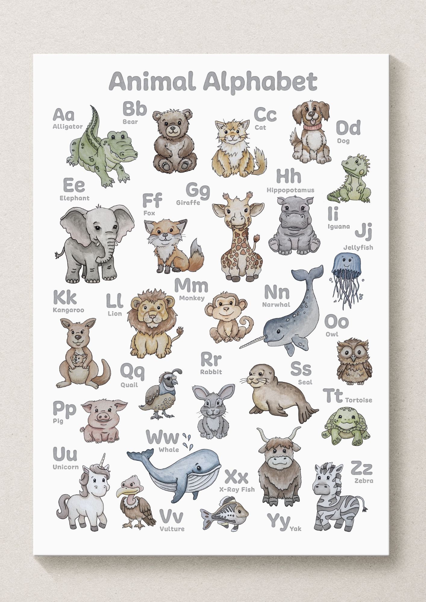 Animal Alphabet Poster | Digital Download | Educational Poster ...