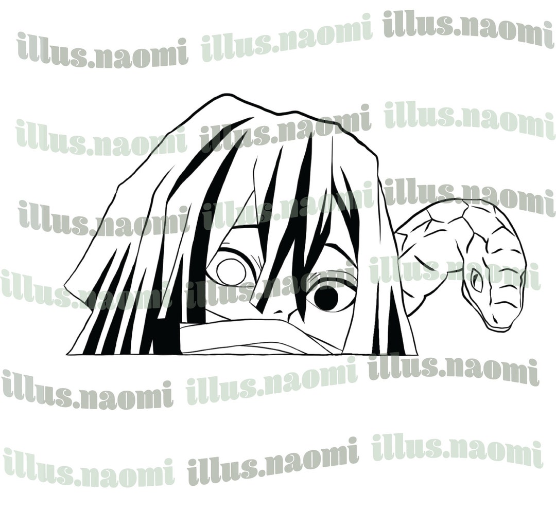 Demon Slayer Peeker, SVG, PNG Digital Sticker, Anime Peeker, Obanai ...