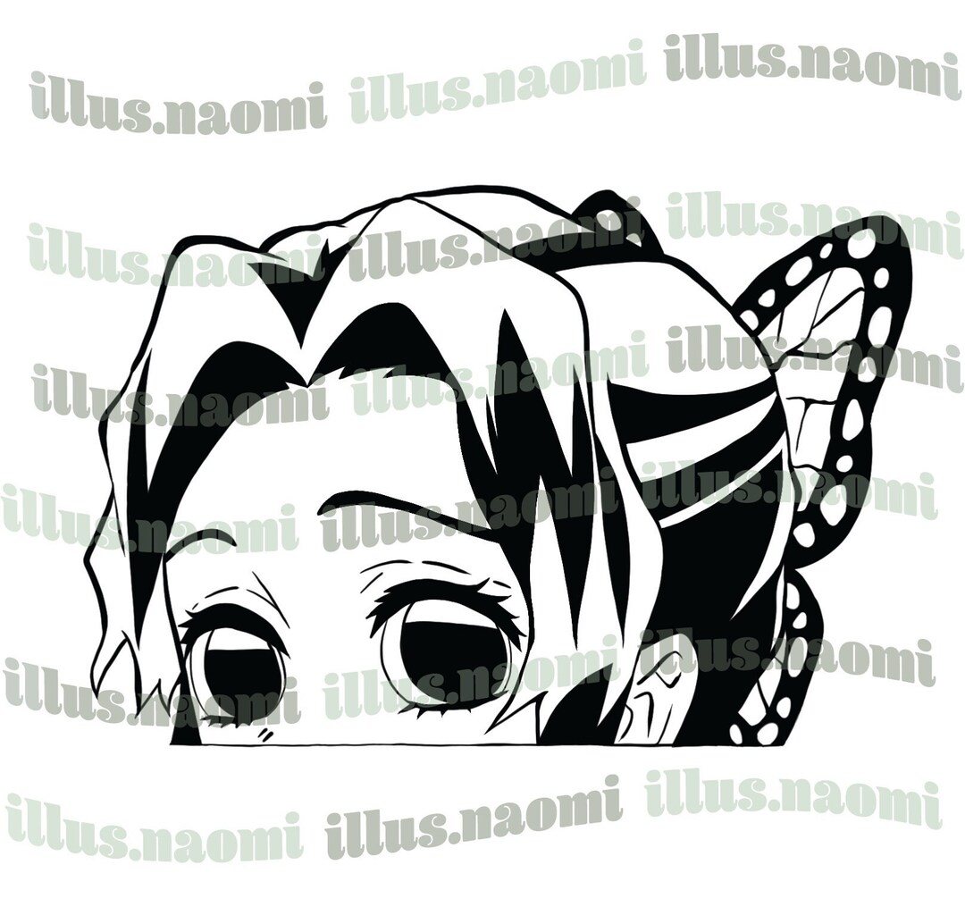 Demon Slayer Peeker, SVG, PNG Digital Sticker, Anime Peeker, Shinobu ...