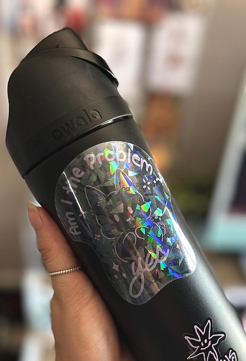 Am I The Problem Bunny Sticker Holographic Clear Sticker Laptop Decals