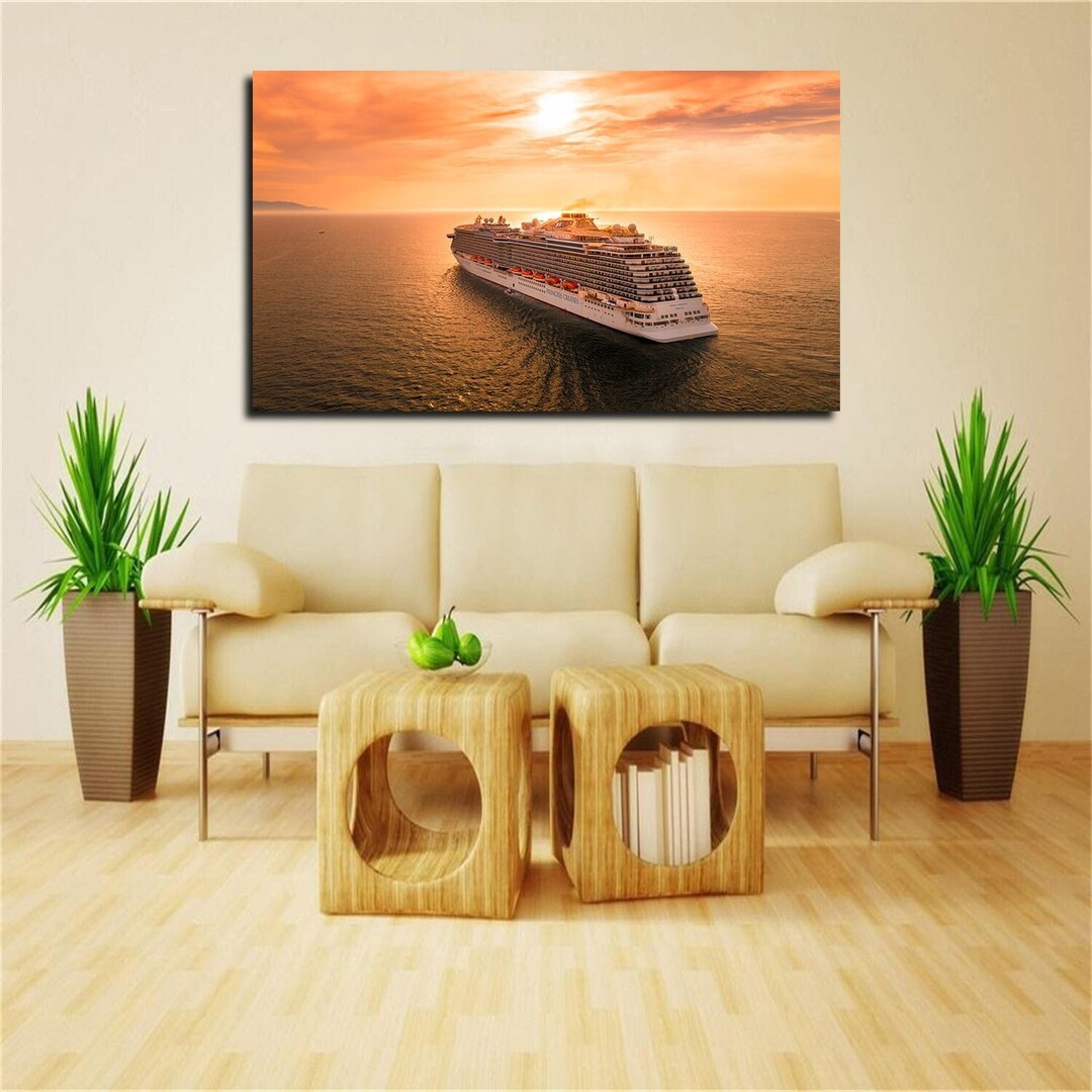 Cruise Canvas Wall Art Seaside Landscape Paintingsea Art Sea Wall Art ...