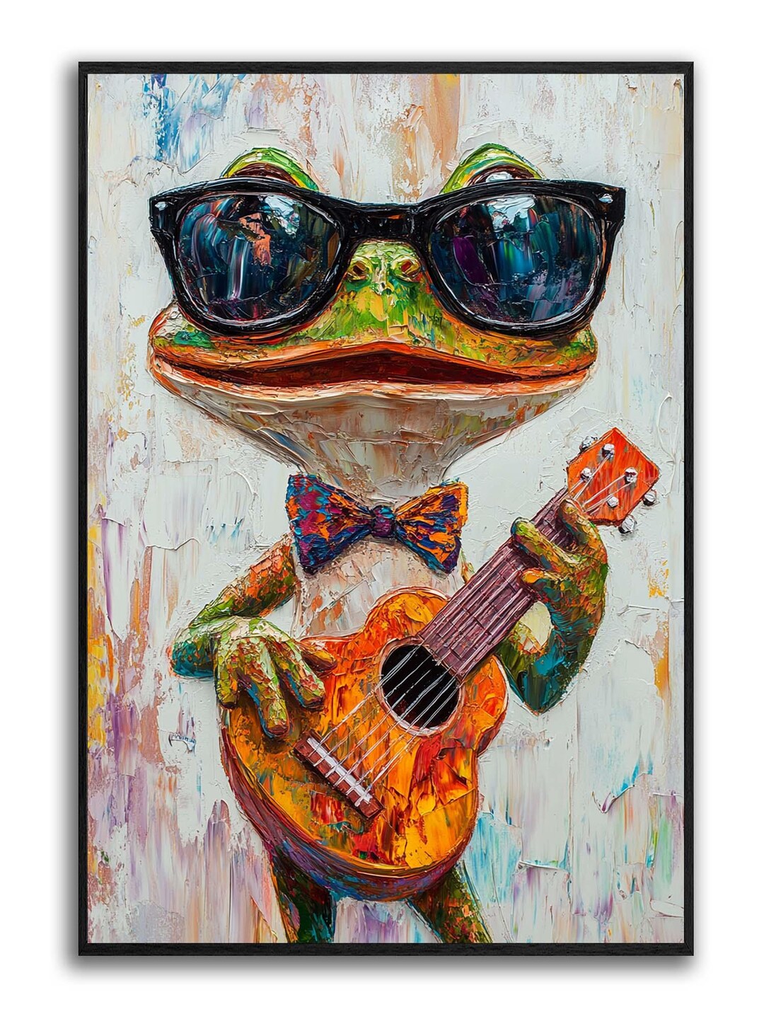 Funny Frog Guitar Art, Whimsical Musician Canvas Print - Etsy