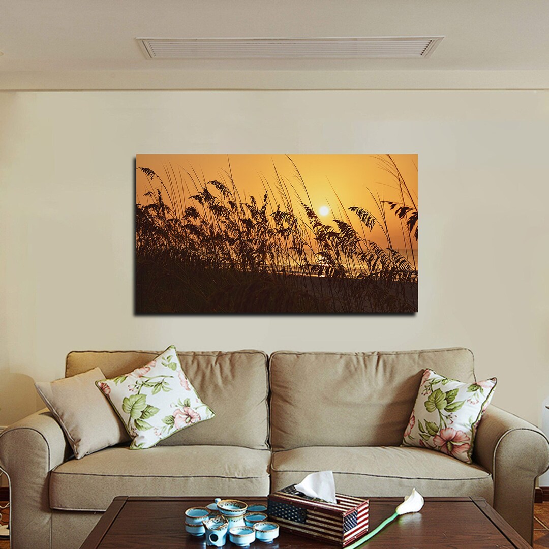 Seaside Sunrise Canvas Wall Art Landscape Painting Sea Canvas Wall Art ...