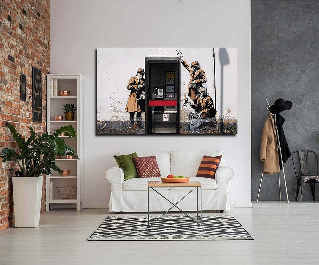 Banksy Spy Booth Canvas Art, Graffiti Pop Art Print - Etsy
