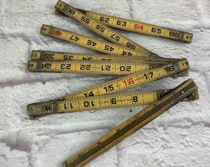 Vintage Old Wood Folding Tape Measure Extension Ruler Neat Patina - Etsy