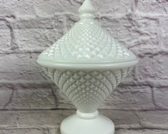 Diamond Point Milk Glass - Etsy