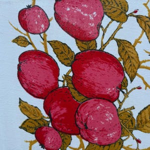 Vintage Cutter Luther Travis Fruit Design Tablecloth Linen Apples - Etsy