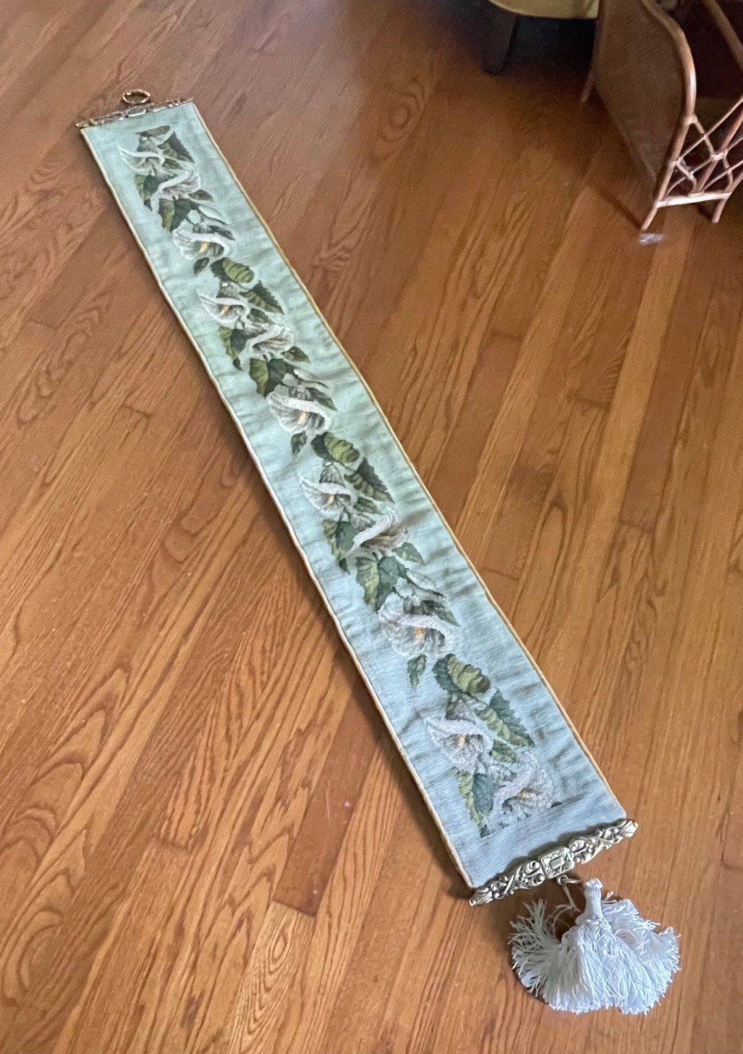 Fabulous Vintage Bell Pull With Brass Ornate Hanger and Bell ...