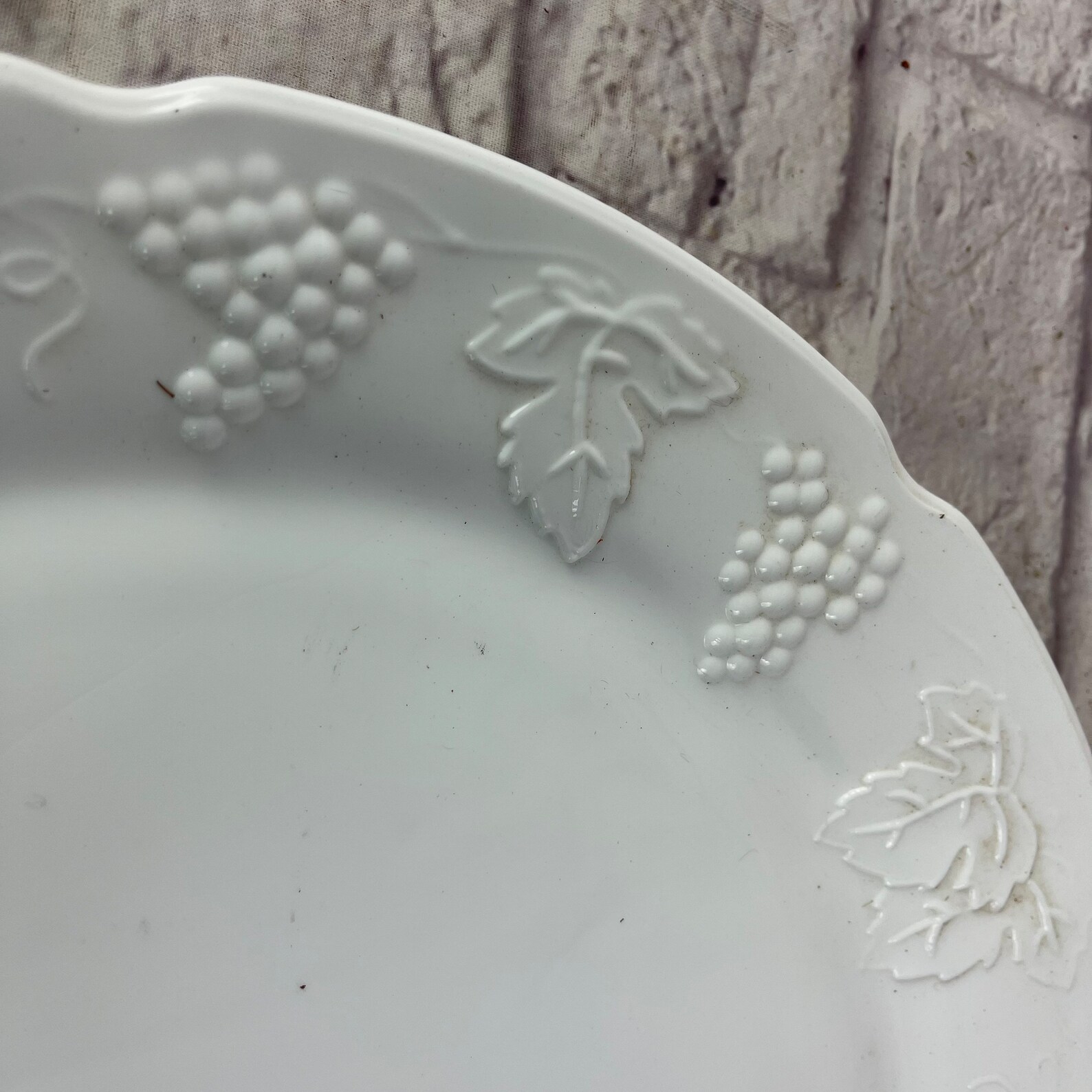 Vintage Milkglass Milk Glass Round Platter Grape Design - Etsy