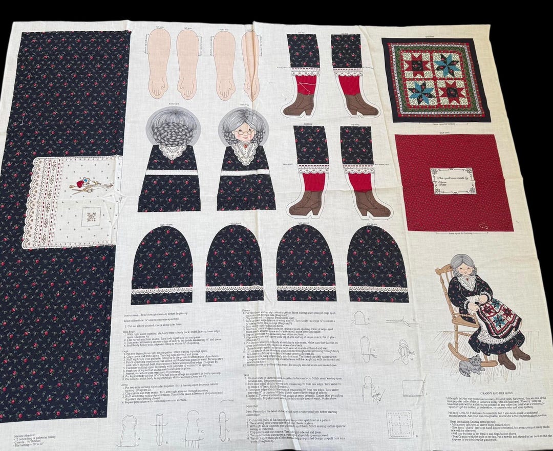Vintage VIP Cranston Print Works Granny and Her Quilt Doll & Quilt to ...