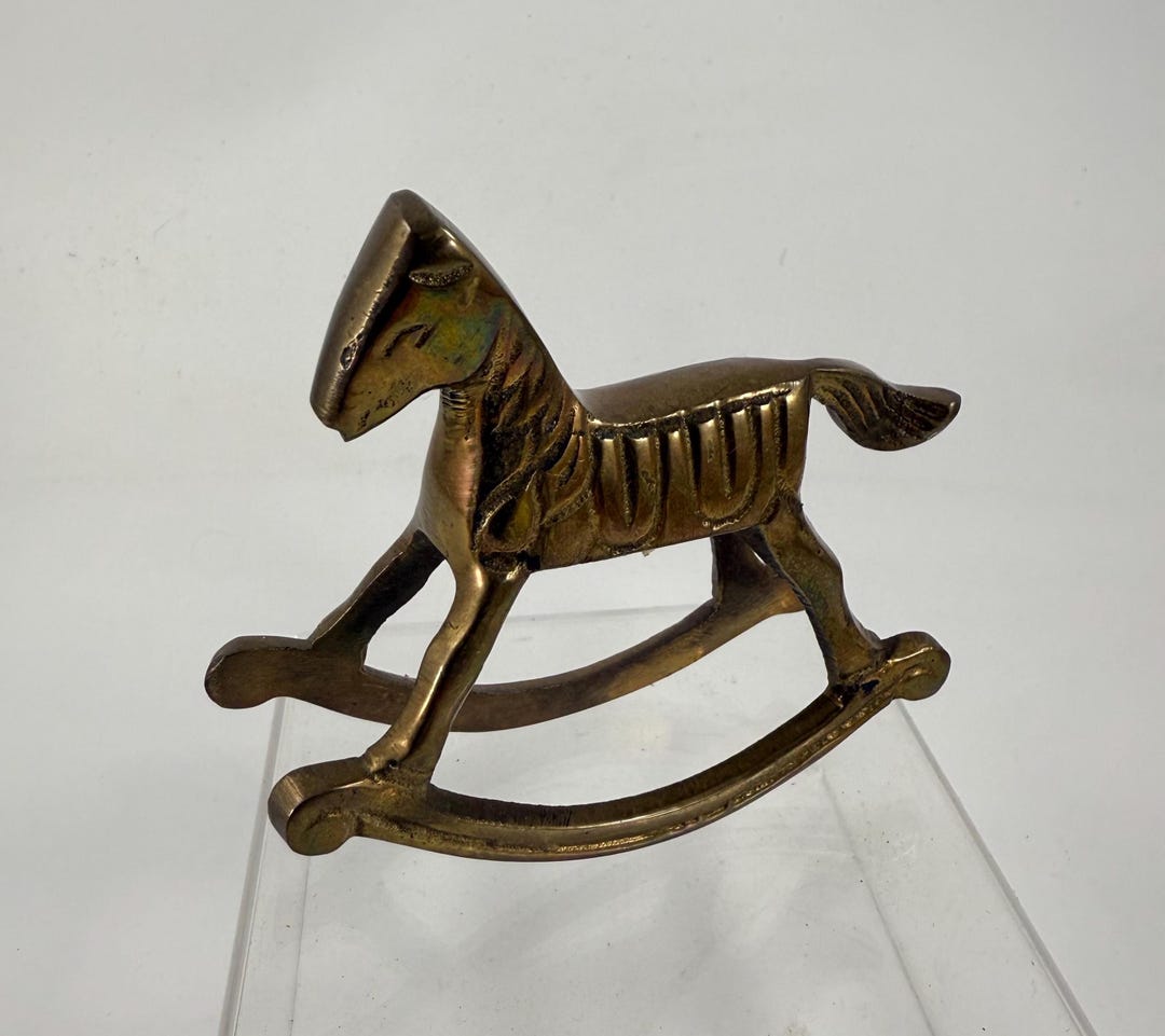 Vintage Small Solid Brass Rocking Horse Figurine or Knick Knack - Etsy