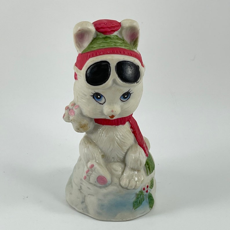 Vintage 1970’s Era Jasco Hand Painted Bisque Christmas Rabbit Bell Made ...