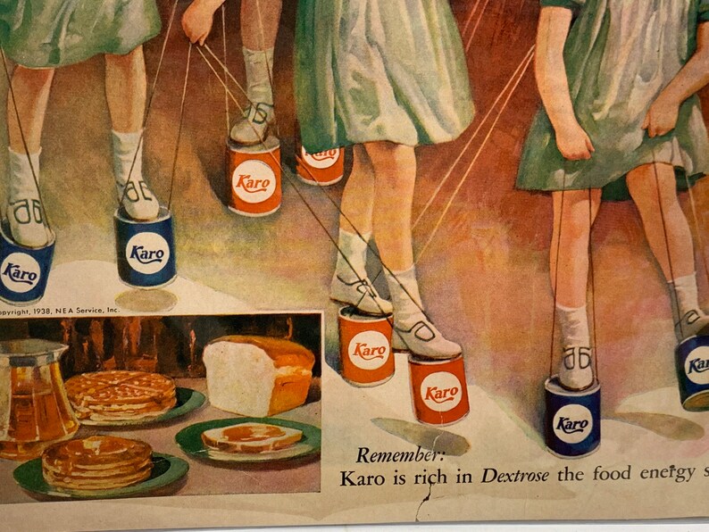 Vintage 1938 Magazine Print Advertising Page for Karo Syrup ...