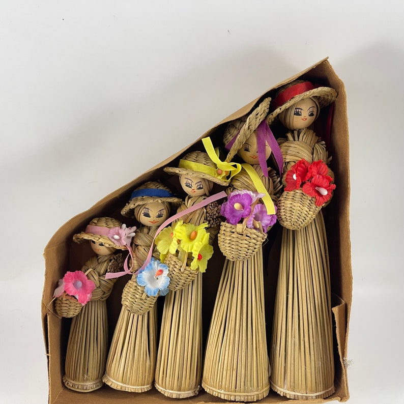 Set of Five Vintage Straw Dolls Graduated Sizes in Original - Etsy