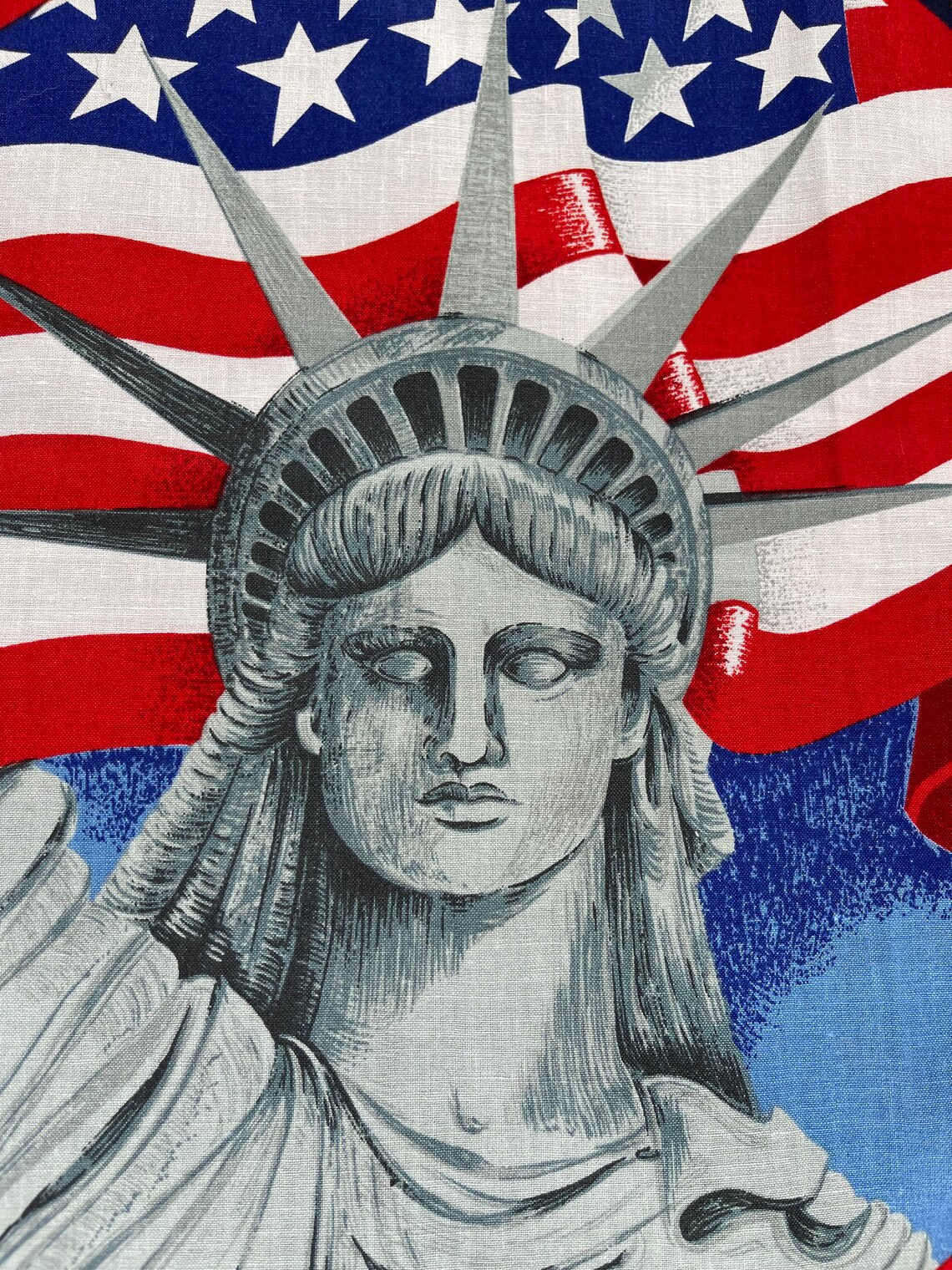 Vintage Red White & Blue Statue of Liberty Patriotic Pillow - Etsy