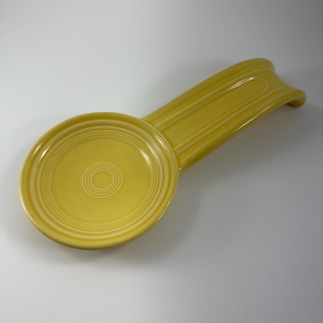 Vintage 1990's Era Fiesta Ware Bright Yellow Spoon Rest Homer Laughlin ...
