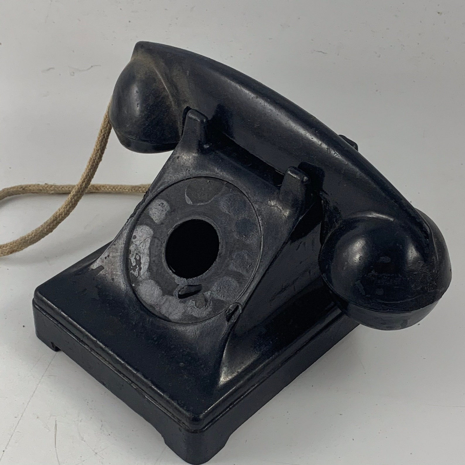 Vintage Black Plastic Toy Telephone | Etsy