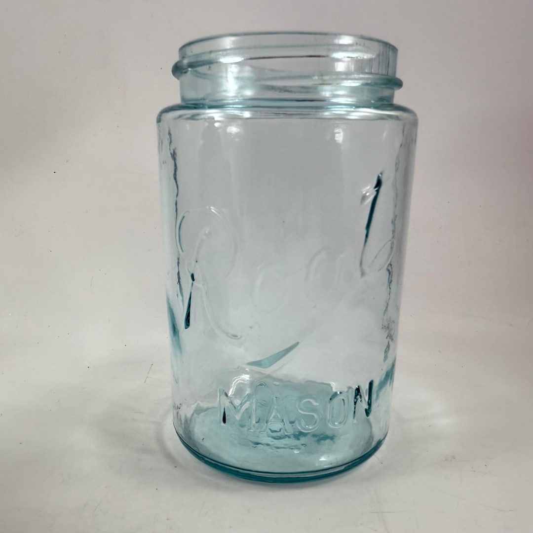 Very Early Vintage ROOT MASON Aqua Fruit Jar Pint Size - Etsy