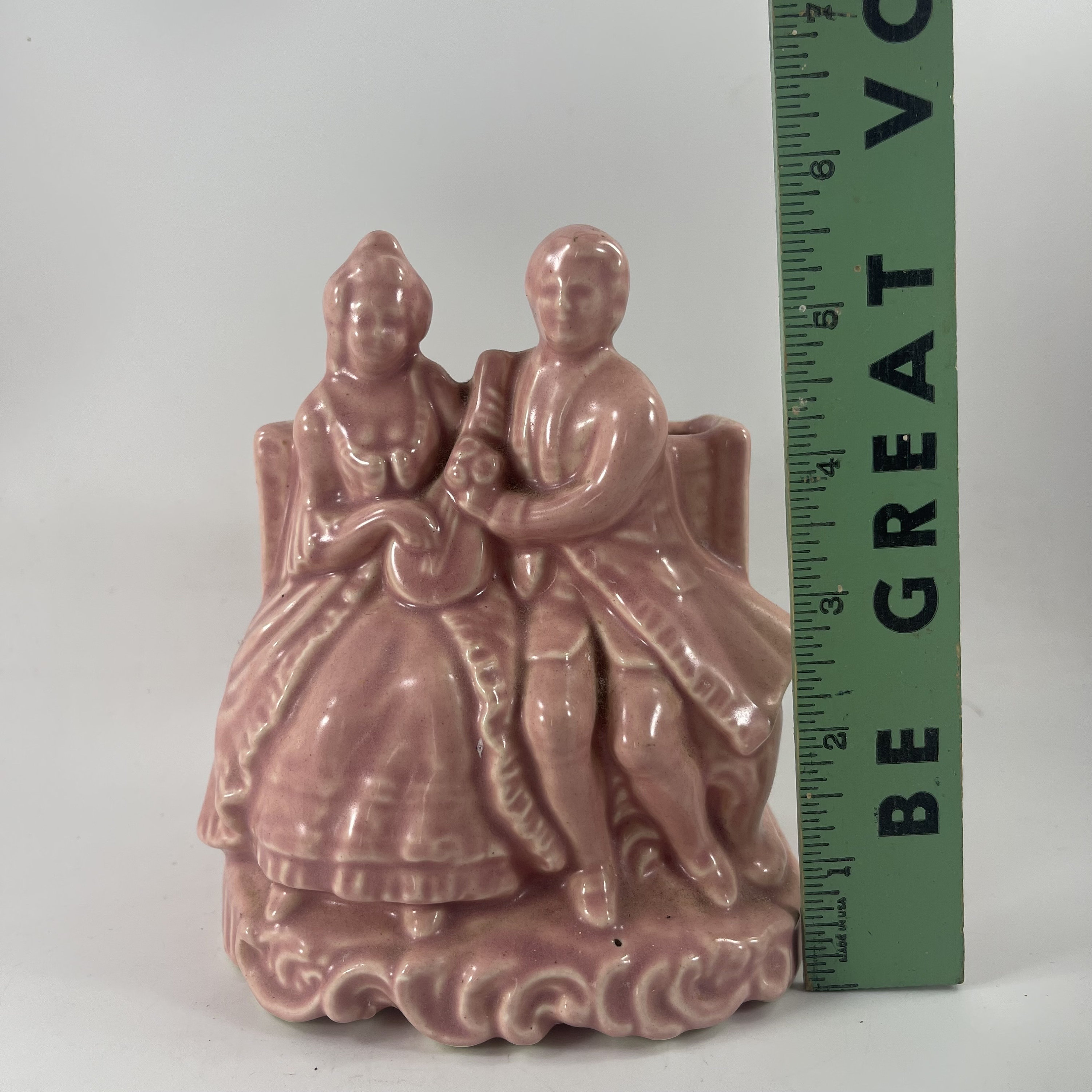 Vintage Pink Cameron Clay Products USA Pink Lady and Gentleman Planter ...