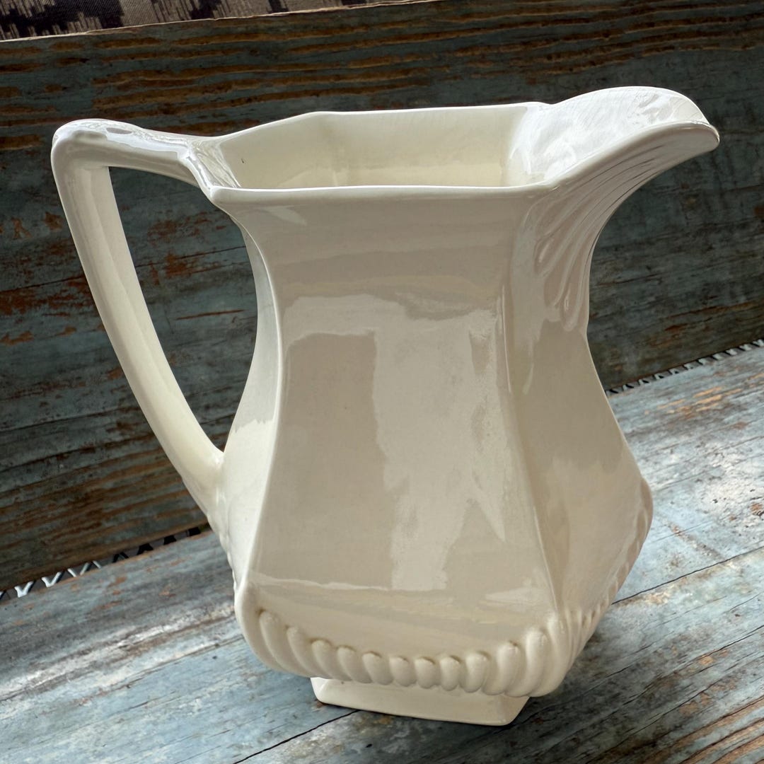 Vintage White Ironstone Milk Pitcher Real English Ironstone Wm Adams ...