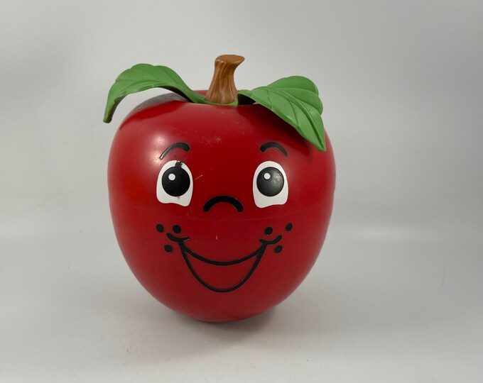 Vintage 1972 Fisher Price Happy Apple Chime Musical Baby Toy Red Apple ...