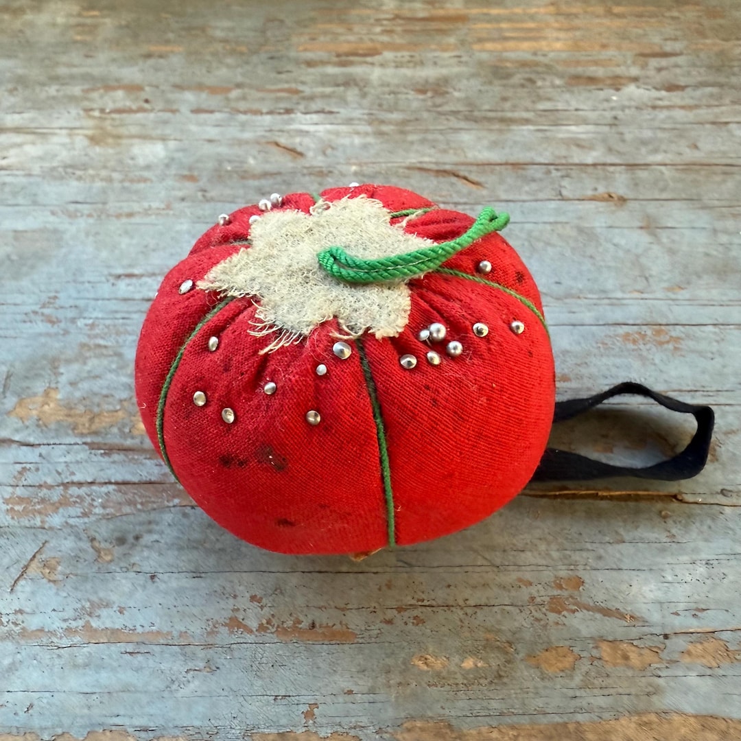 Vintage Red Tomato Pin Cushion With Elastic Wrist Strap - Etsy