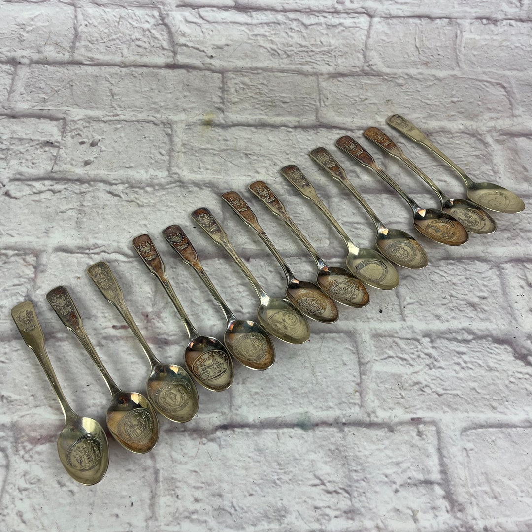 Set of 13 Vintage International Silverplate Bicentennial State ...