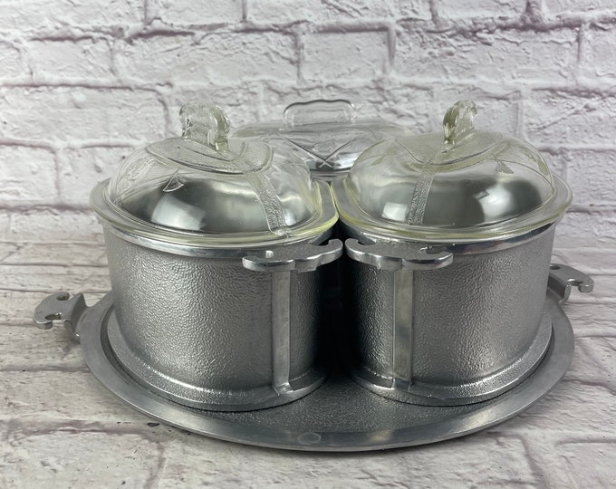 Vintage Guardian Service 7 Piece Cast Aluminum and Glass Triangle ...