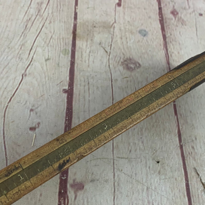 Vintage Old Wood Folding Tape Measure Extension Ruler Neat | Etsy