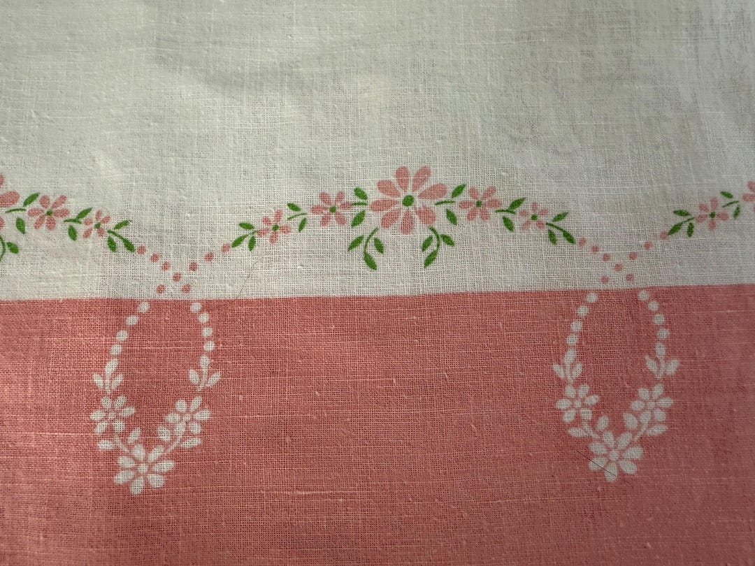 Vintage Pink and White Floral Border Print Feedsack Feed Sack(still a ...