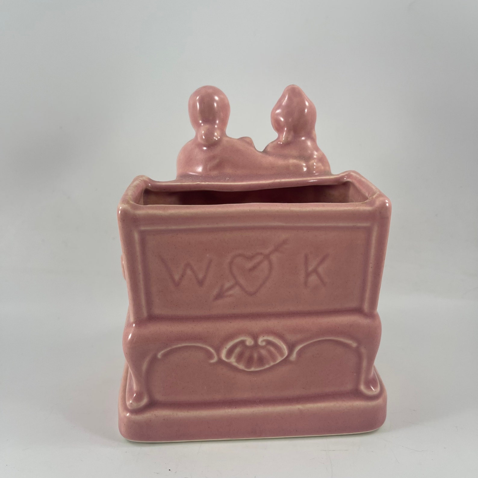 Vintage Pink Cameron Clay Products USA Pink Lady and Gentleman Planter ...