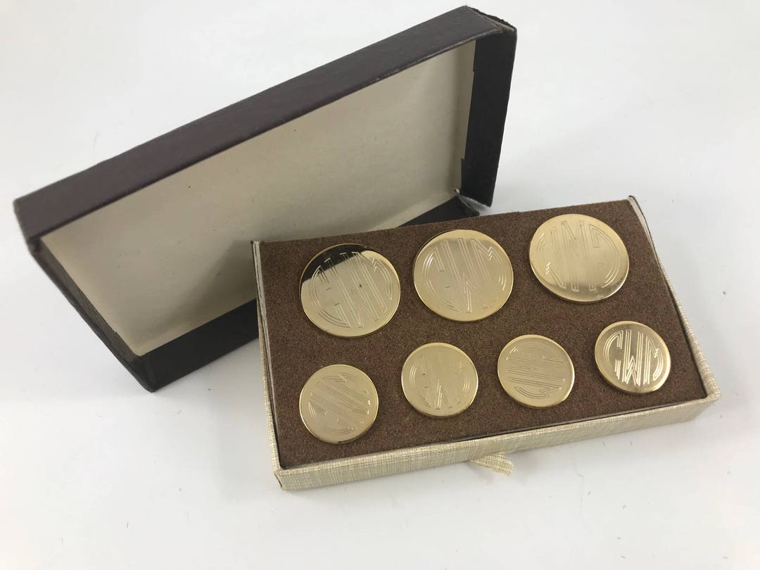 Set of 7 Vintage Monogrammed CWM Goldtone Buttons - Etsy