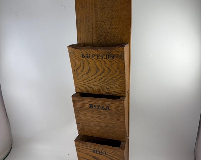 Vintage Oak Wood Letter, Bills and Misc Wall Hanging Letter Holder - Etsy
