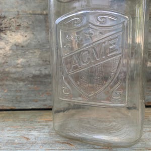 Vintage ACME Clear Glass Quart Mason Jar With Glass Lid and Wire Bail ...