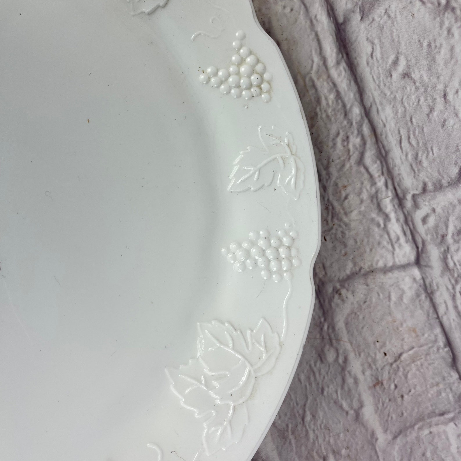 Vintage Milkglass Milk Glass Round Platter Grape Design - Etsy