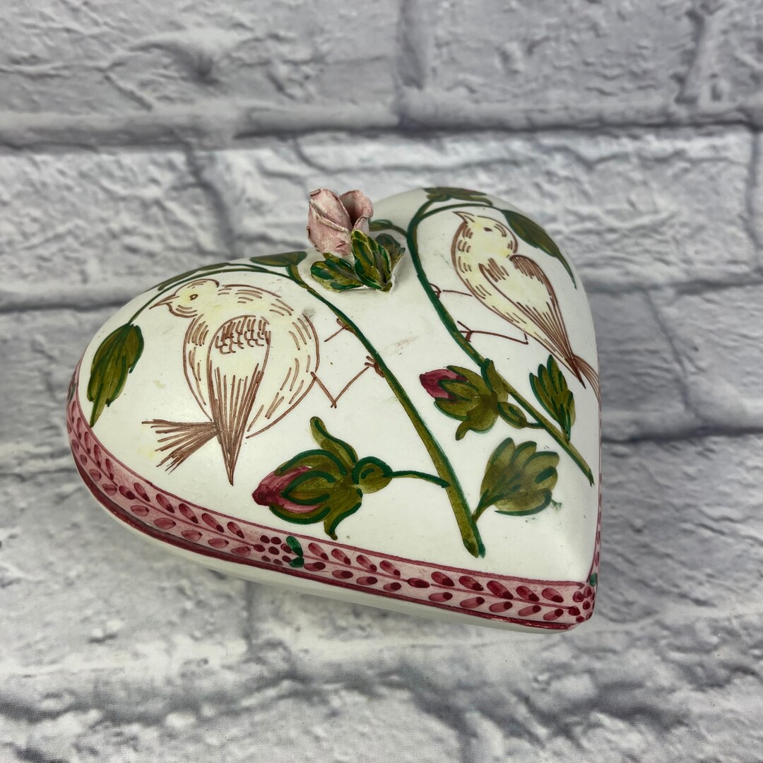 Vintage Meiselman Imports Made in Italy Heart Shaped Trinked Box With ...