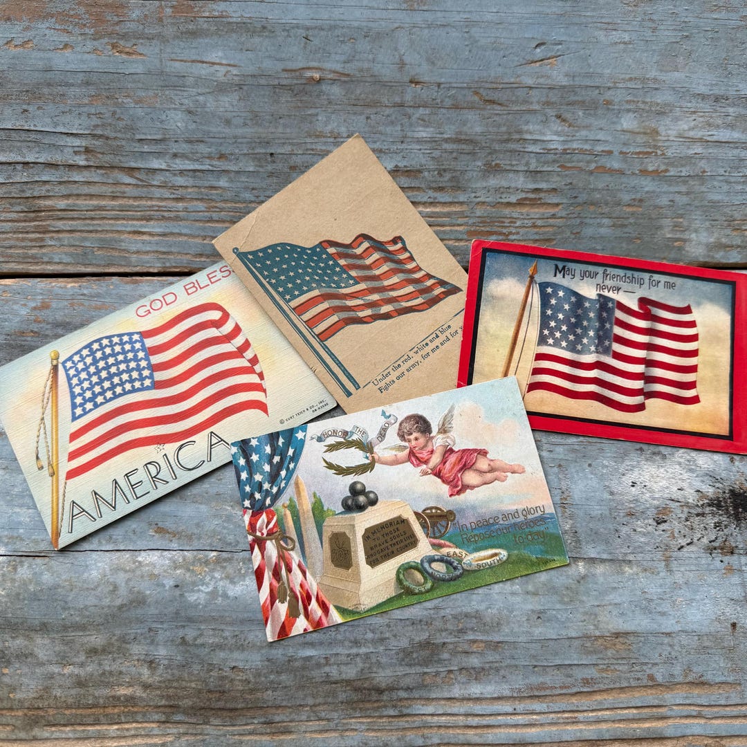 Lot of 4 Antique Vintage Early 1900’s Era Patriotic Postcards - Etsy