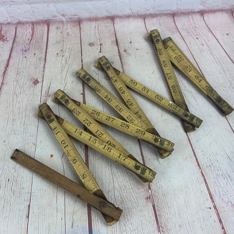 Vintage Old Wood Folding Tape Measure Extension Ruler Neat | Etsy