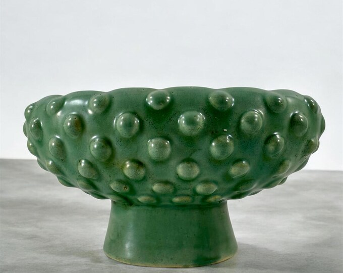 Vintage MCM Green Pottery Ceramic Pedstool Planter - Etsy